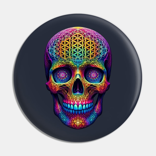 sacred geometry skull - Sacred Geometry - Pin | TeePublic
