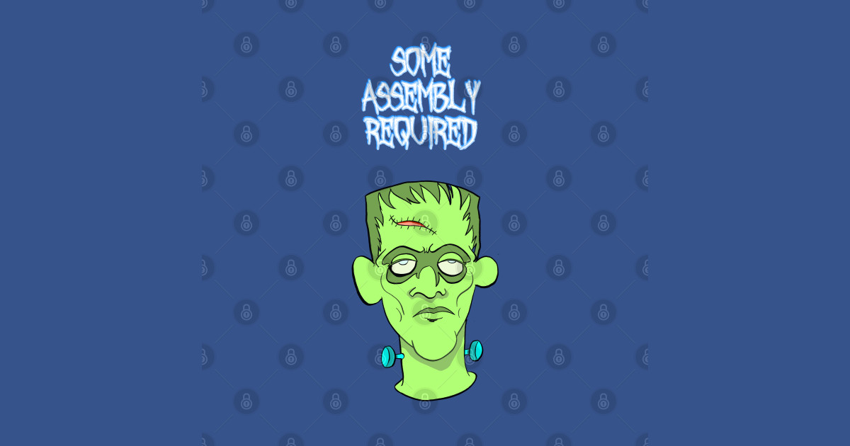 Some Assembly Required cute creepy cartoon Frankenstein monster horror ...