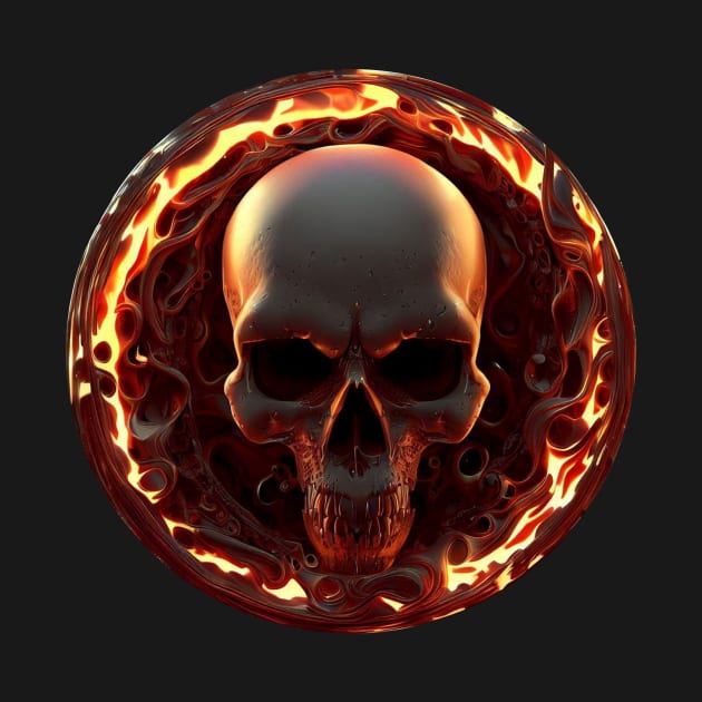 Fire Skull No.1 - Skull - T-Shirt | TeePublic
