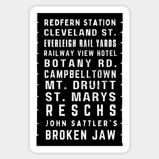 JOHN SATTLER - SYDNEY BUS DESTINATION ROLL - Bridge - Sticker | TeePublic