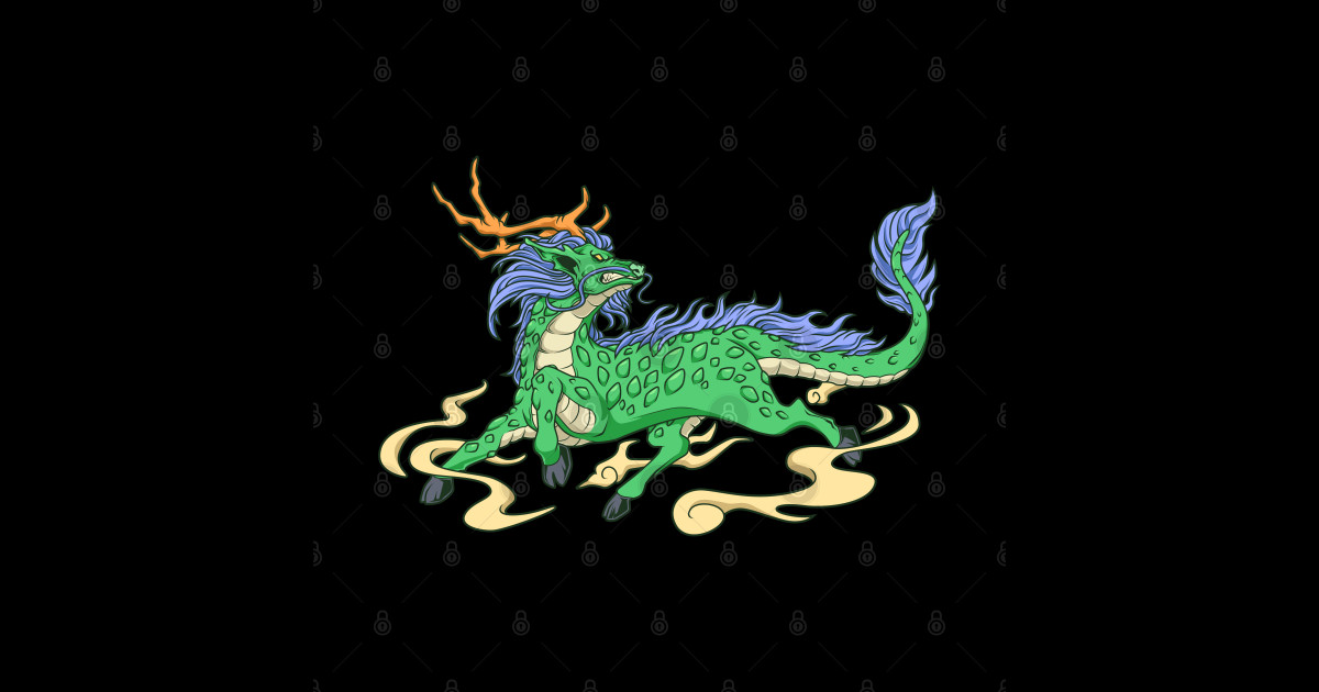 Japanese Yokai figure Kirin - Kirin - Sticker | TeePublic