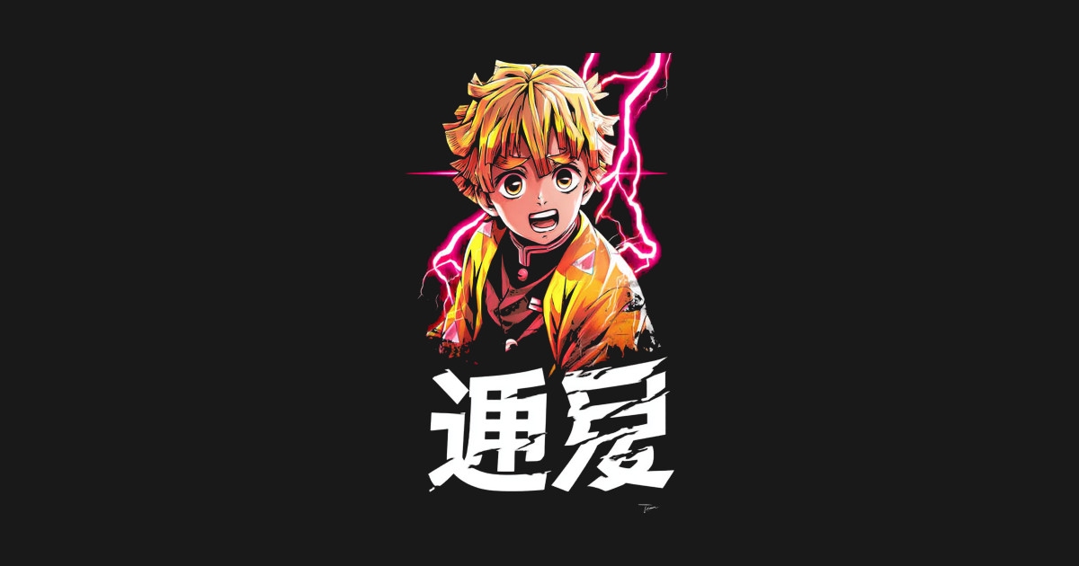 Zenitsu Agatsuma Demon Slayer Lightning Art - Zenitsu Agatsuma - T ...