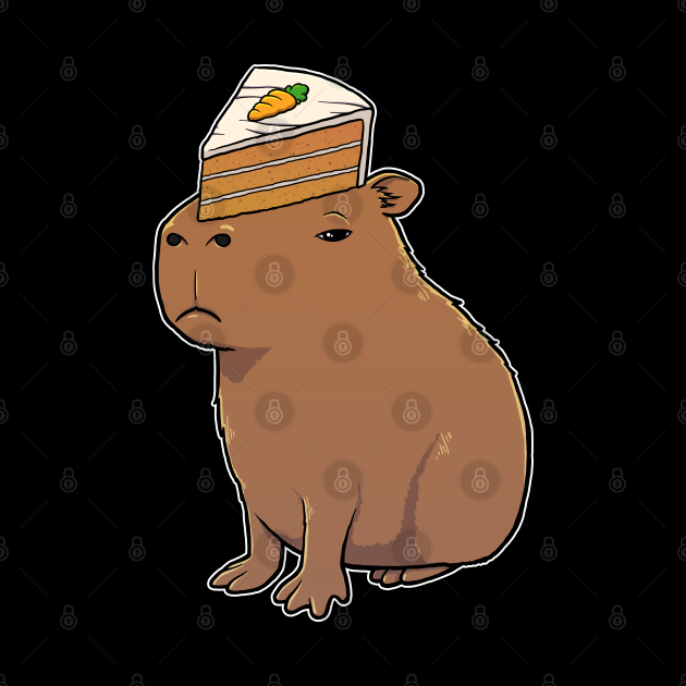 Capybara with Carrot Cake on its head - Capybaras - Tapestry | TeePublic