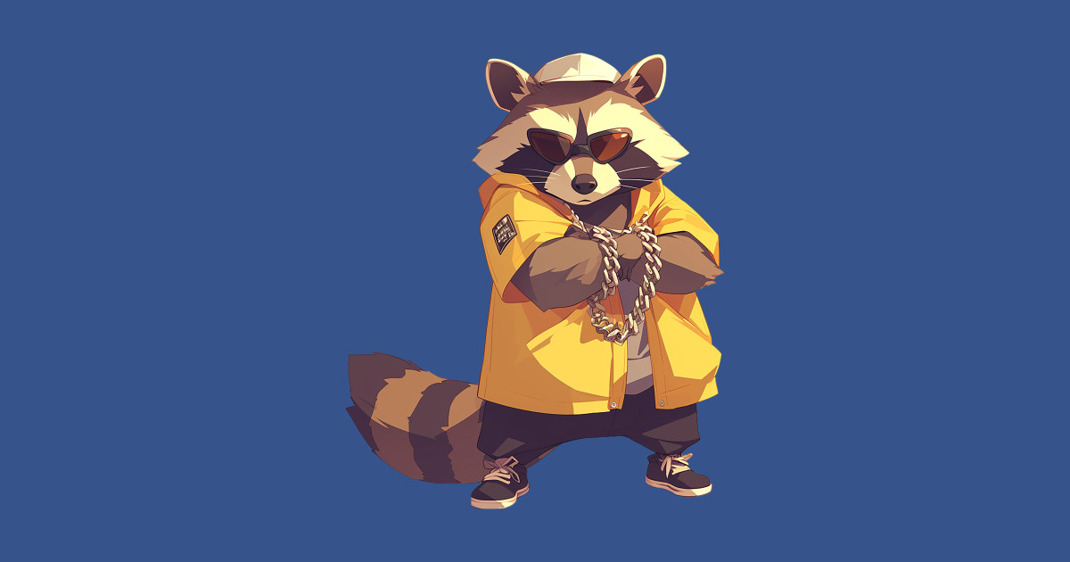 cool raccoon - Cool Raccoon - T-Shirt | TeePublic
