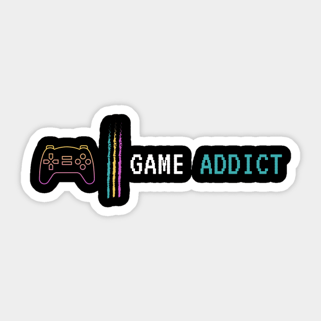 game addict - Gamer - Sticker | TeePublic