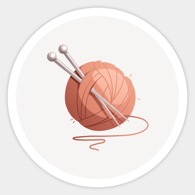 knitting yarn ball - Crochet - Sticker | TeePublic