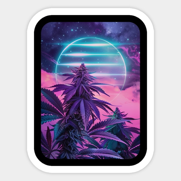 Synthwave Weed - 420 - Sticker | TeePublic