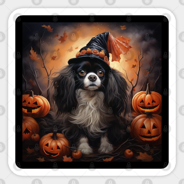 Japanese spaniel Halloween - Japanese Spaniel - Sticker | TeePublic
