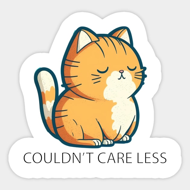 Couldnt Care Less Cat - Funny Cats - Sticker | TeePublic