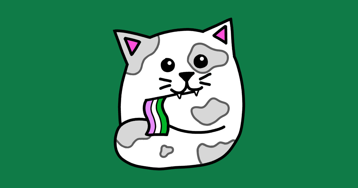 genderqueer pride flag cat - Genderqueer Pride Flag - T-Shirt | TeePublic