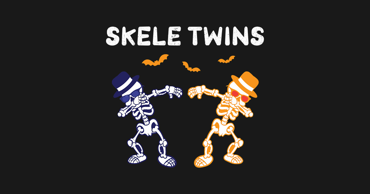 Twins Halloween Matching Skele Twins Funny Dancing Skeletons gift for ...
