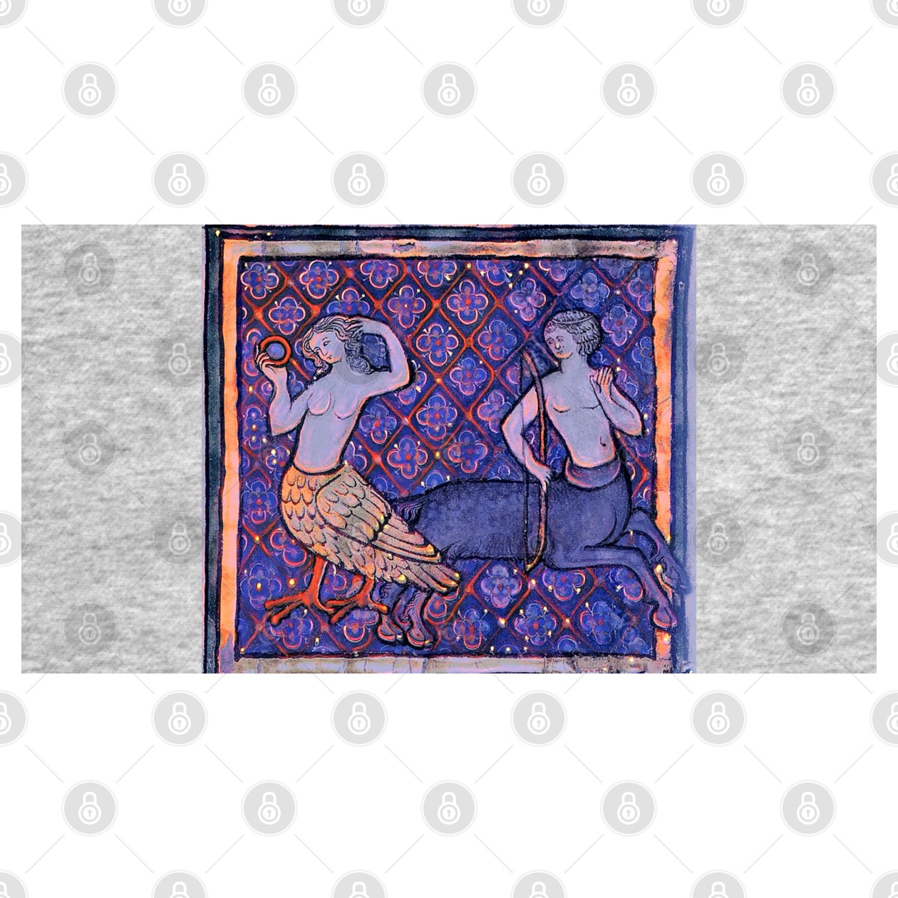 Presence Medieval An Onocentaur with a Bow Looks at a Siren. - Medieval ...