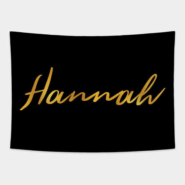 Hannah Name Hand Lettering in Faux Gold Letters - Hannah - Tapestry ...