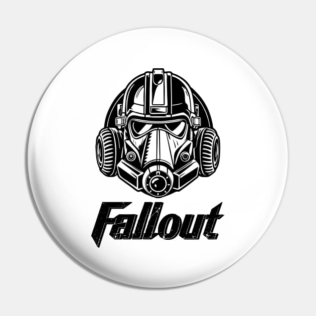 Silhouette Fallout Helmet - Silhouette Fallout Helmet - Pin | TeePublic