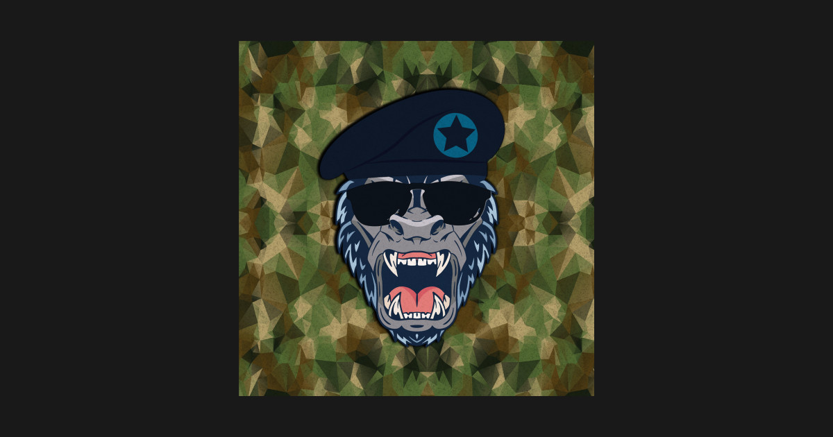 Funny monkey as officer in military armed forces - Monkey - T-Shirt ...