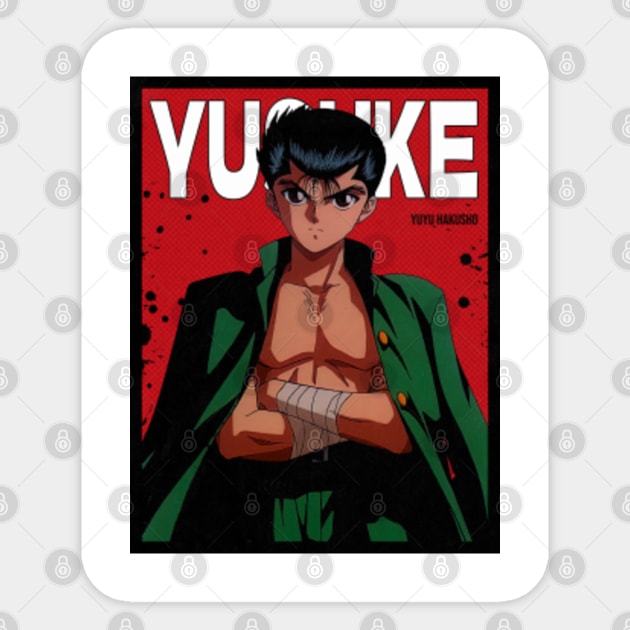 Yusuke Red Comic Design - Yusuke Urameshi - Sticker | TeePublic