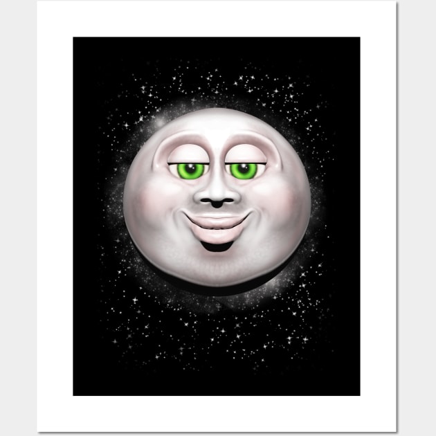 Full Moon Smiling Face 3D - Moon - Posters and Art Prints | TeePublic