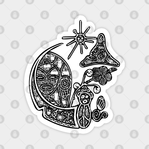 Puerto Rico Indigenous Taino Symbols - Puerto Rico - Magnet | TeePublic
