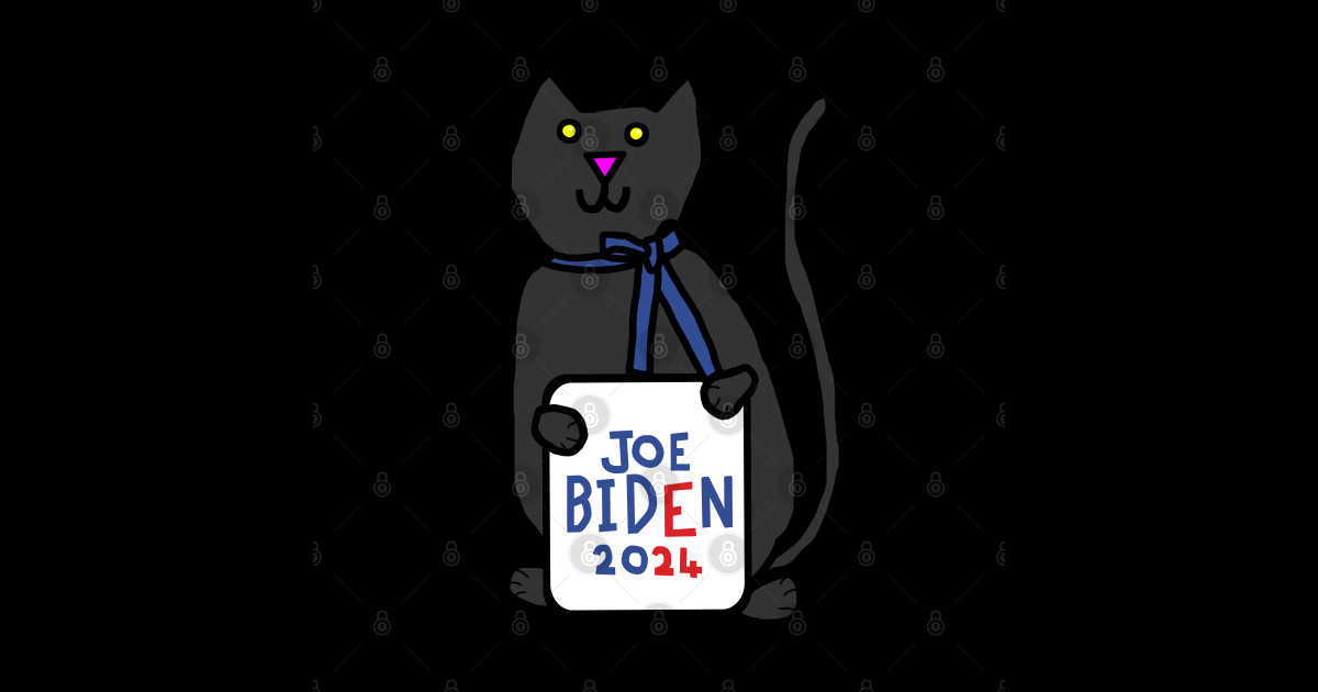 Cute Cat with Joe Biden 2024 Sign - Biden Harris - Magnet | TeePublic