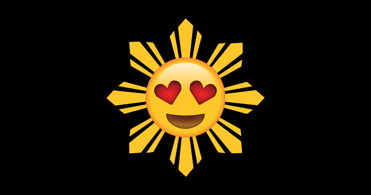 Filipino Sun Heart Eyes Emoji - Philippines Flag Sun Emoji Heart Eyes ...