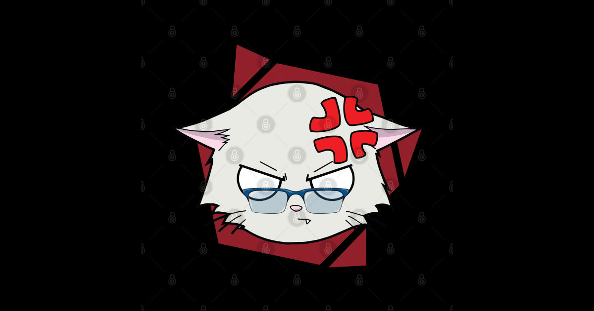 The Angry Cat - Angry - Sticker | TeePublic