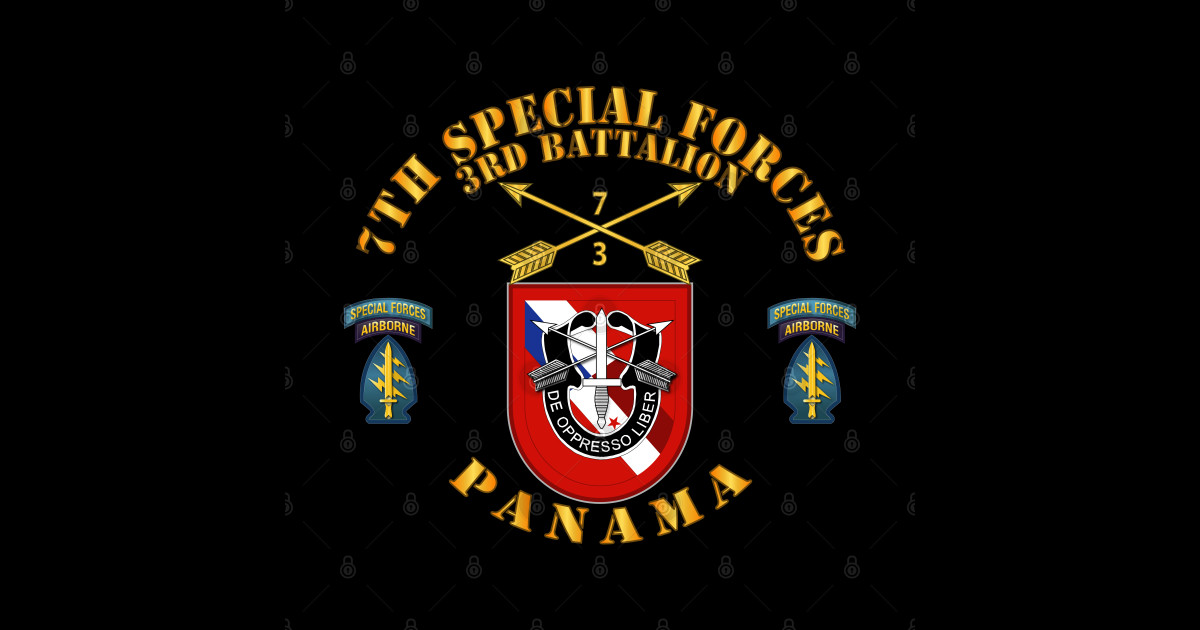 3rd Bn, 7th Special Forces Panama w Flash - SSI - 3rd Bn 7th Special ...