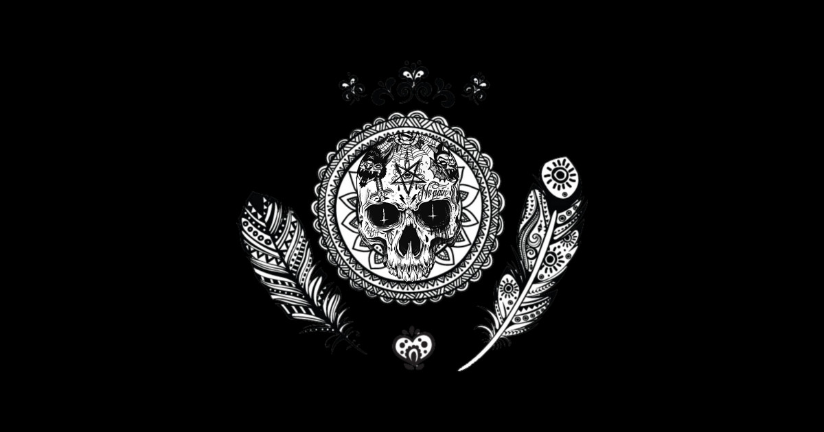 Feathered death - Mandala - Sticker | TeePublic