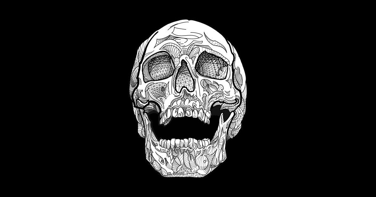 Laughing Skull - Geometric Skull - Sticker | TeePublic