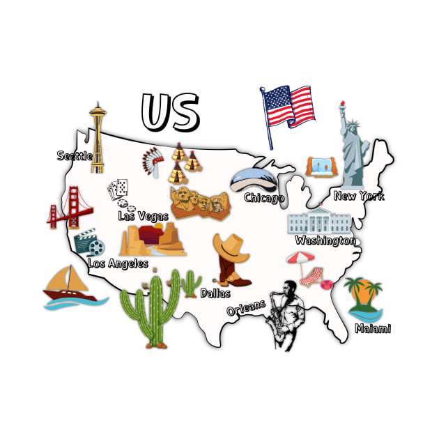 United States Map Major Cities Names Usa Map National Symbols And