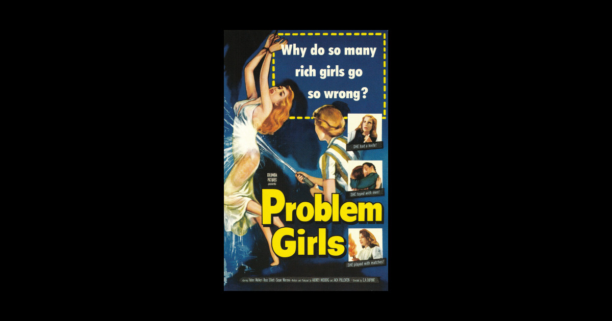 Vintage Drive-In Movie Poster - Problem Girls - Mst3k - Sticker | TeePublic
