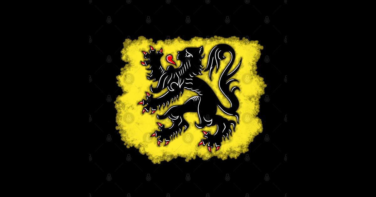 The Black Lion of Flanders, Flemish Nationalism - Black - Sticker ...