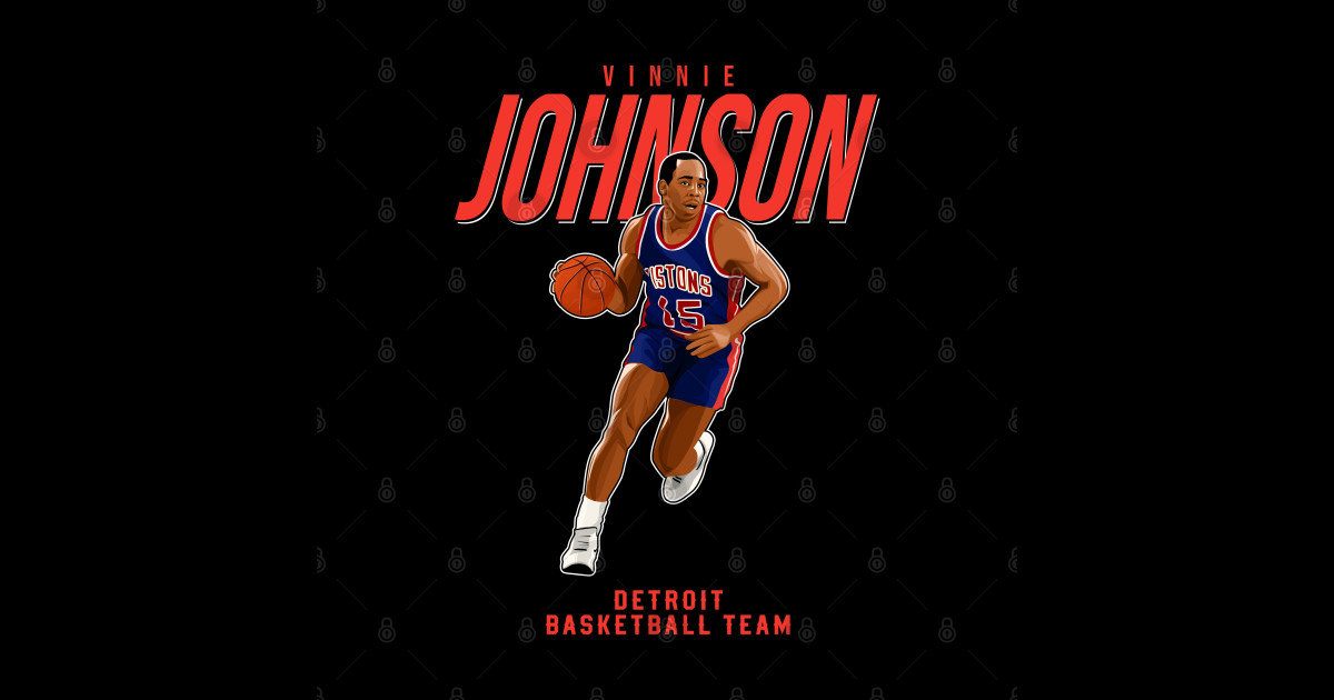 Vinnie Johnson #15 Detroit Basketball Team - Vinnie Johnson - Sticker ...