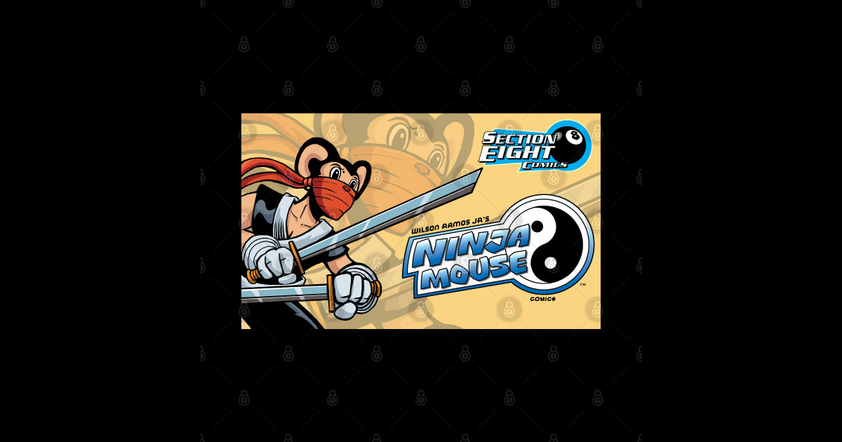 Ninja Mouse With logos - Ninja Mouse - Sticker | TeePublic