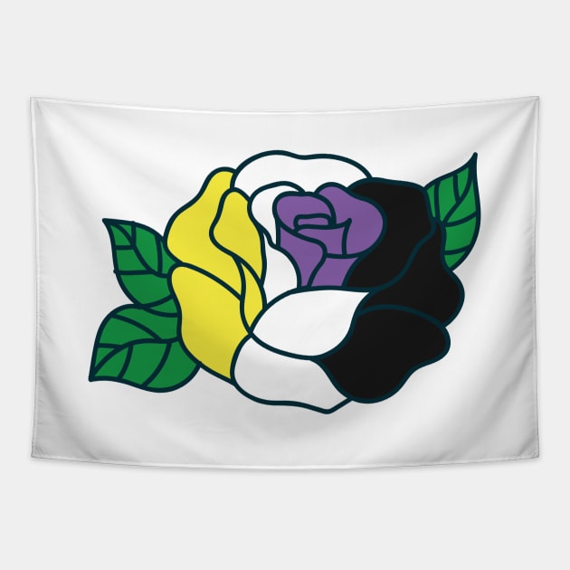 Nonbinary flower - Nonbinary - Tapestry | TeePublic