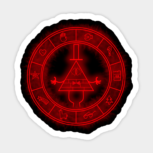Bill Cipher Symbol Red - Gravity Falls - Sticker | TeePublic