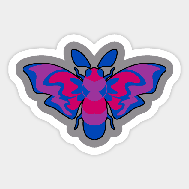 Bisexual Pride Moth - Bisexual - Sticker | TeePublic