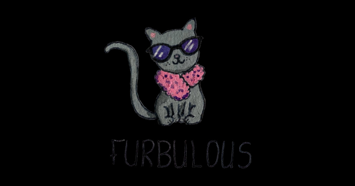 Cartoon Cat with feather boa - Cartoon - Sticker | TeePublic