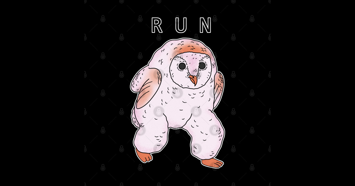 Running Owl Meme - Owl - Sticker | TeePublic