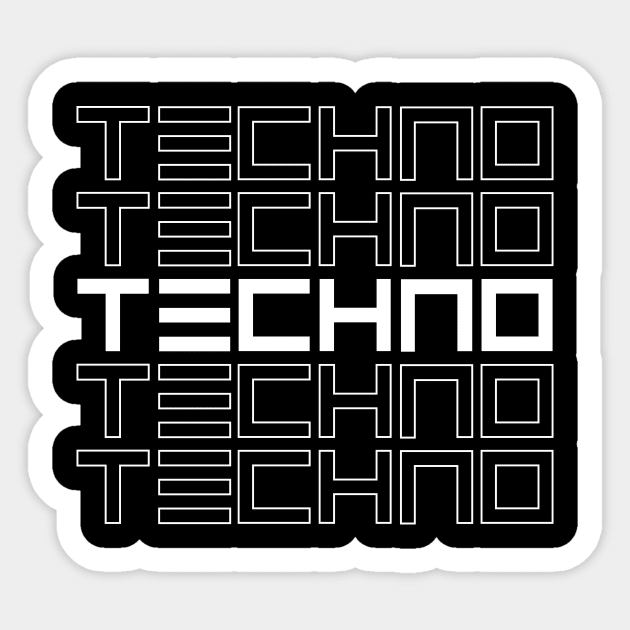 techno design - Techno - Sticker | TeePublic