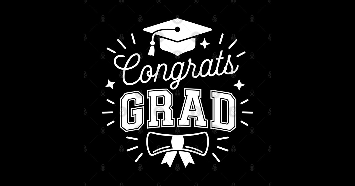 Congrats Grad Bold Typography - Congrats Grad - Sticker | TeePublic