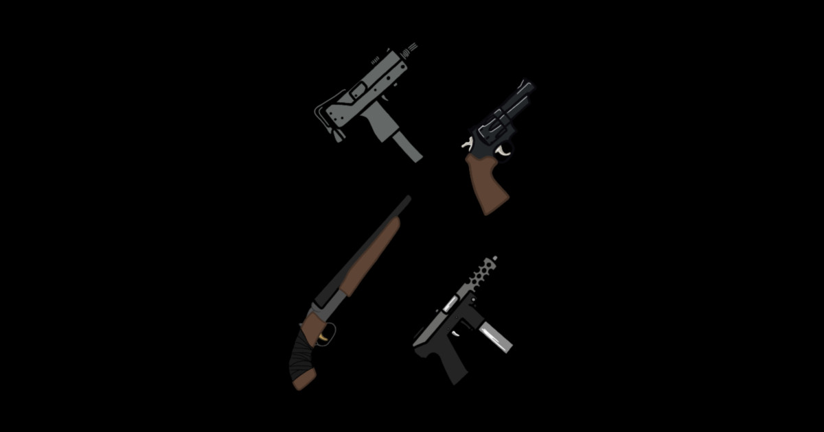 Old school guns - Guns - Sticker | TeePublic