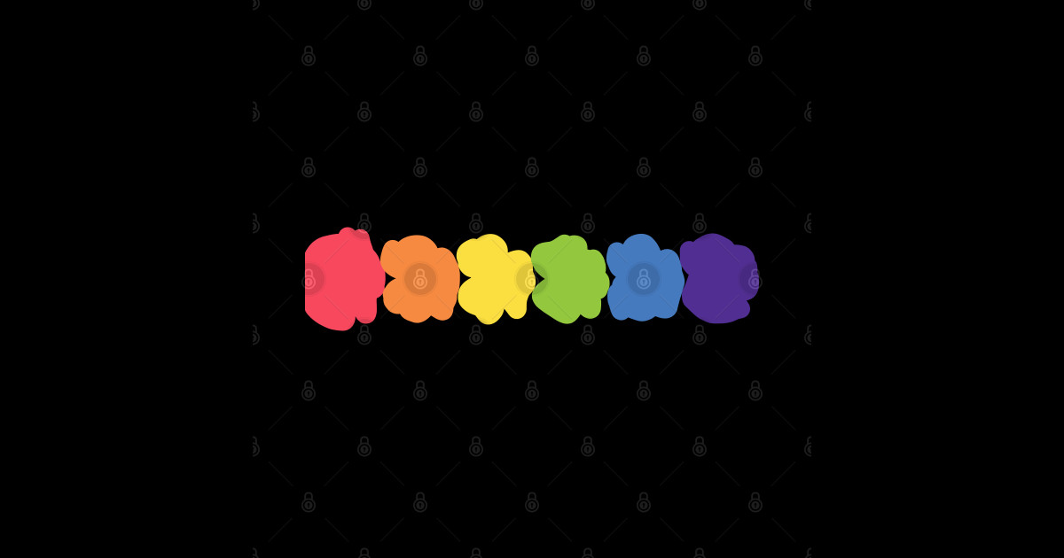 Six Rainbow Colored Blobs - Rainbow - Sticker | TeePublic