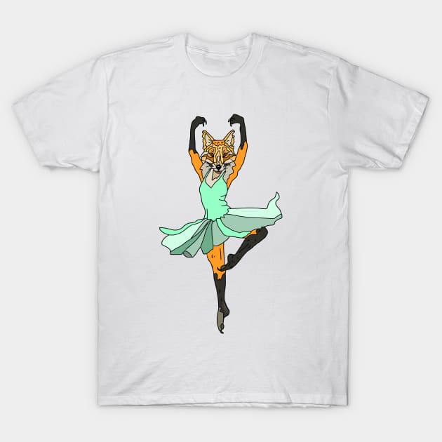 Fox Ballerina Tutu - Dancing - T-Shirt | TeePublic