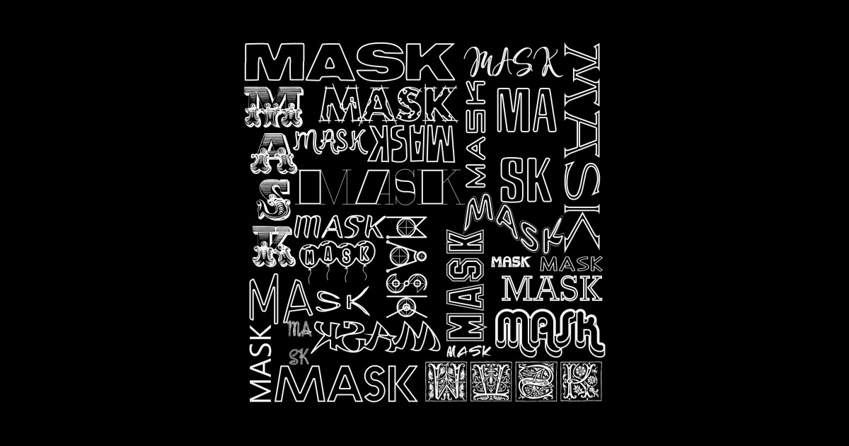 THE MASK TYPOGRAPHY DESIGN FOR 2020 IN WHITE TEXT - Mask - Sticker ...