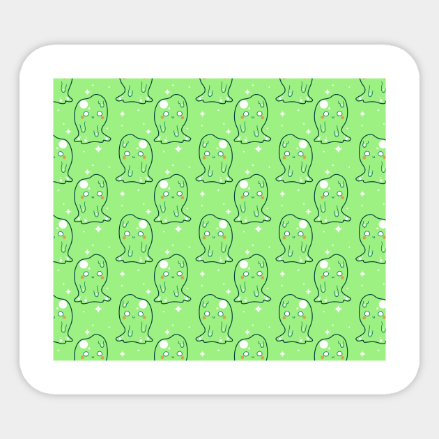 Cute Green Slime Pattern - Slime - Sticker | TeePublic