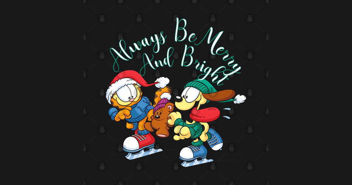 Garfield Always Be Merry And Bright Ice Skating - Garfield - T-Shirt ...