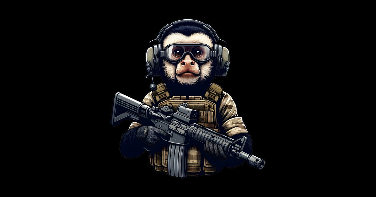 Tactical Monkey - Monkey - Sticker | TeePublic