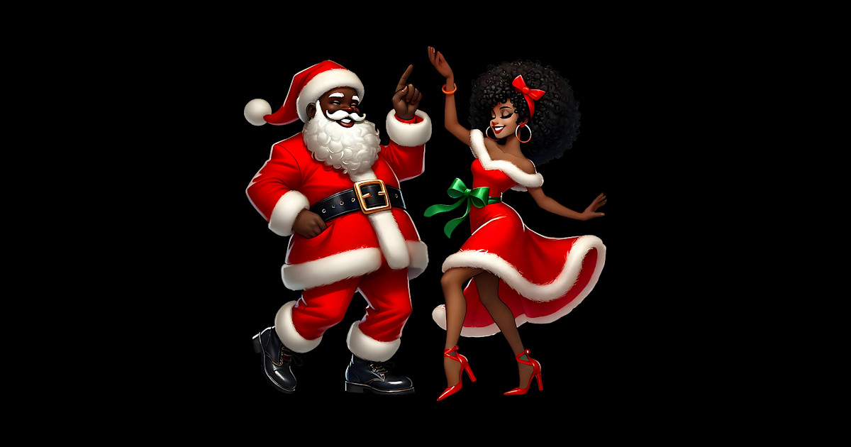 African Santa Mrs Claus Dancing African American Christmas - African ...