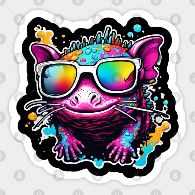 Colorful Axolotl - Colorful Axolotl - Sticker | TeePublic