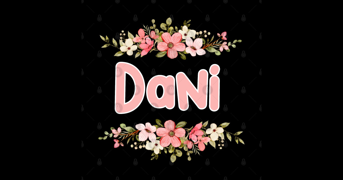 Flower Border Dani Name Label - Flower Border Dani Name Label - Posters ...